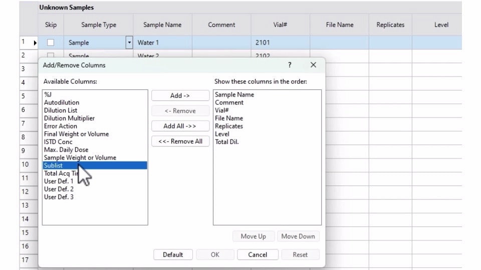 Using ICP-MS MassHunter Sublists | Agilent
