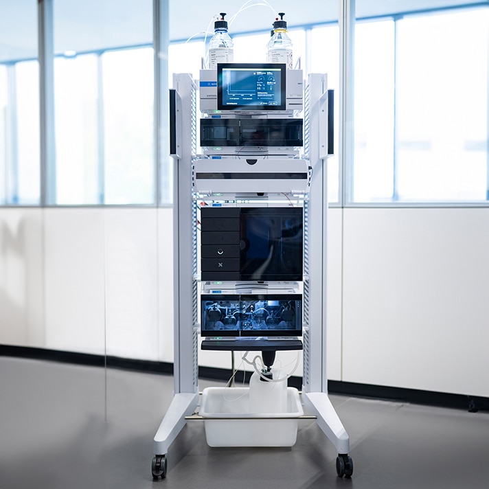 The InfinityLab Flex Bench shown in a laboratory setting, with its ...